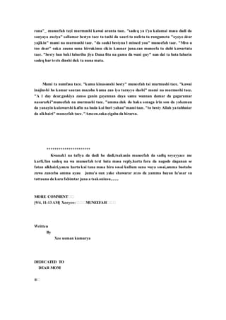 MUFEEDAH HAUSA NOVELS | DOC