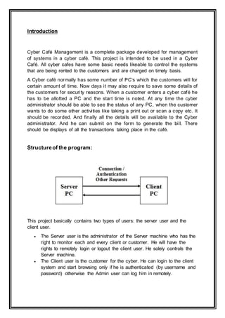 A Software Engineering Project on Cyber cafe management | DOCX