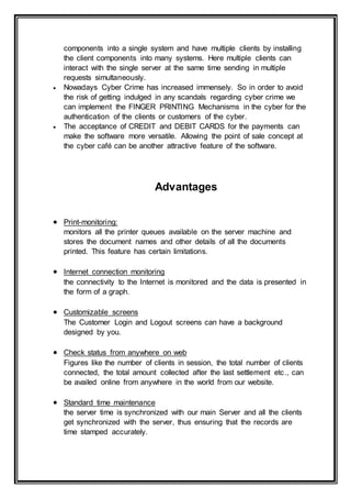 A Software Engineering Project on Cyber cafe management | DOCX