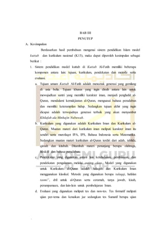 Mungkinkah Kuttab Menjadi Kurikulum Nasional | PDF
