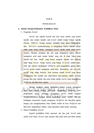 Mungkinkah Kuttab Menjadi Kurikulum Nasional | DOCX