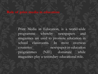 THE ROLE OF MEDIA IN EDUCATION | PPTX