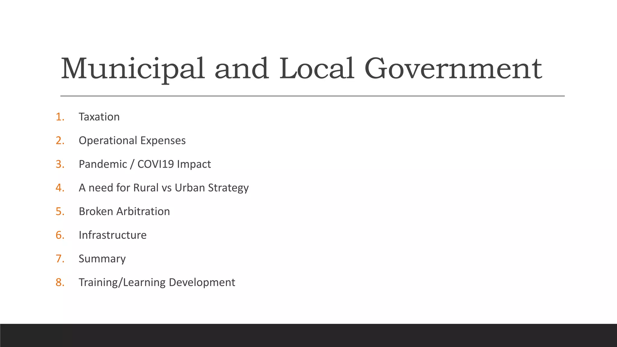 Canada: Municipal and Local Government - What's needs to be done | PPTX