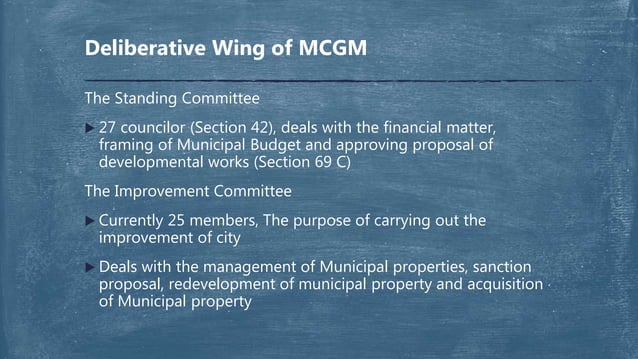 Municipal corporation of greater mumbai (mcgm) | PPTX | Civil ...