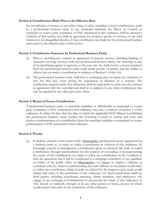Sample municipal Pay-to-Play ordinance - The Citizens Campaign | PDF
