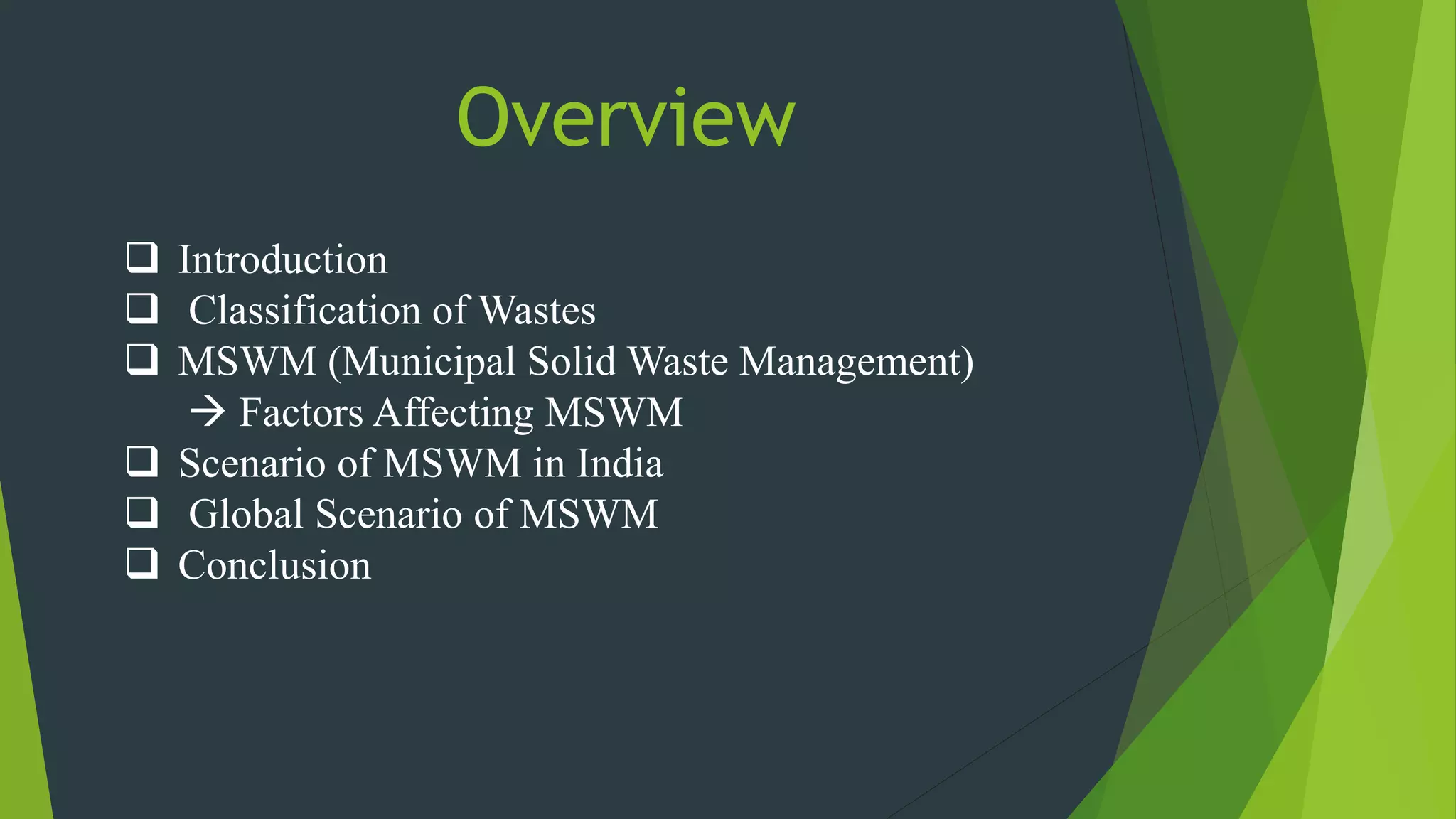 Municipal Solid Waste Management in Developing Countries | PPTX