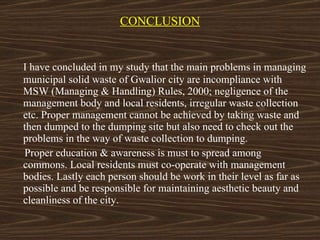 Municipal solid waste management of gwalior, m.p., india | PPS