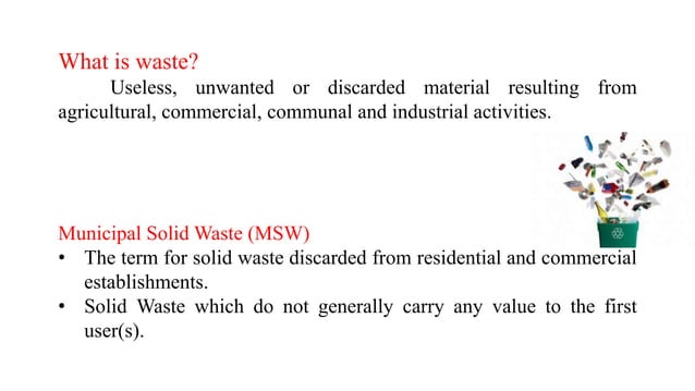 Municipal solid waste management unit 1 notes | PPTX