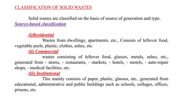 Municipal solid waste management unit 1 notes | PPTX