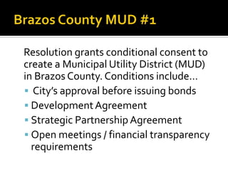 Municipal Utility District No. 1 | PPTX | Real Estate