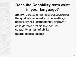Asdenca 2014 Panel - Capability: What is it about? | PPT