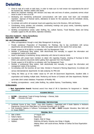 Executive Assistant _Deloitte | PDF