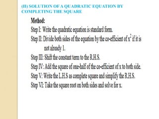 QUADRATIC EQUATIONS | PPT
