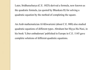 QUADRATIC EQUATIONS | PPT