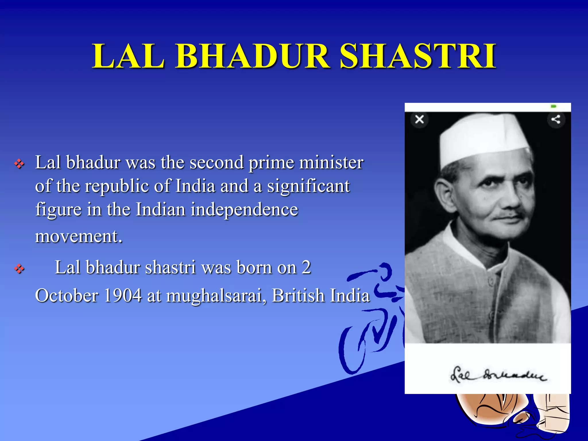 lal bahadur shastri ppt | PPTX