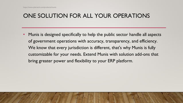 Munis Enterprise Resource Planning System | PPT