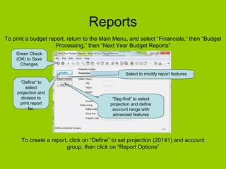 MUNIS Budget Tutorial 02-2014 | PPT