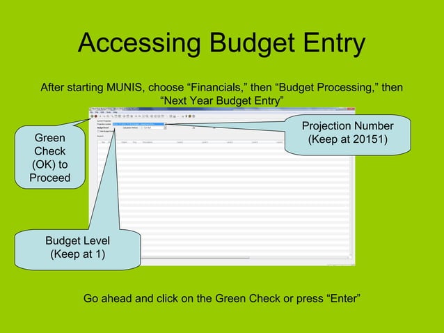 MUNIS Budget Tutorial 02-2014 | PPT