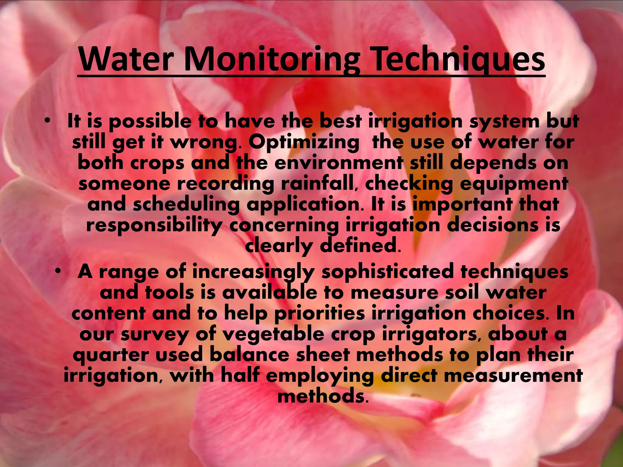 Water Management in Horticultural Crops | PPTX