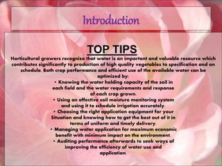 Water Management in Horticultural Crops | PPTX
