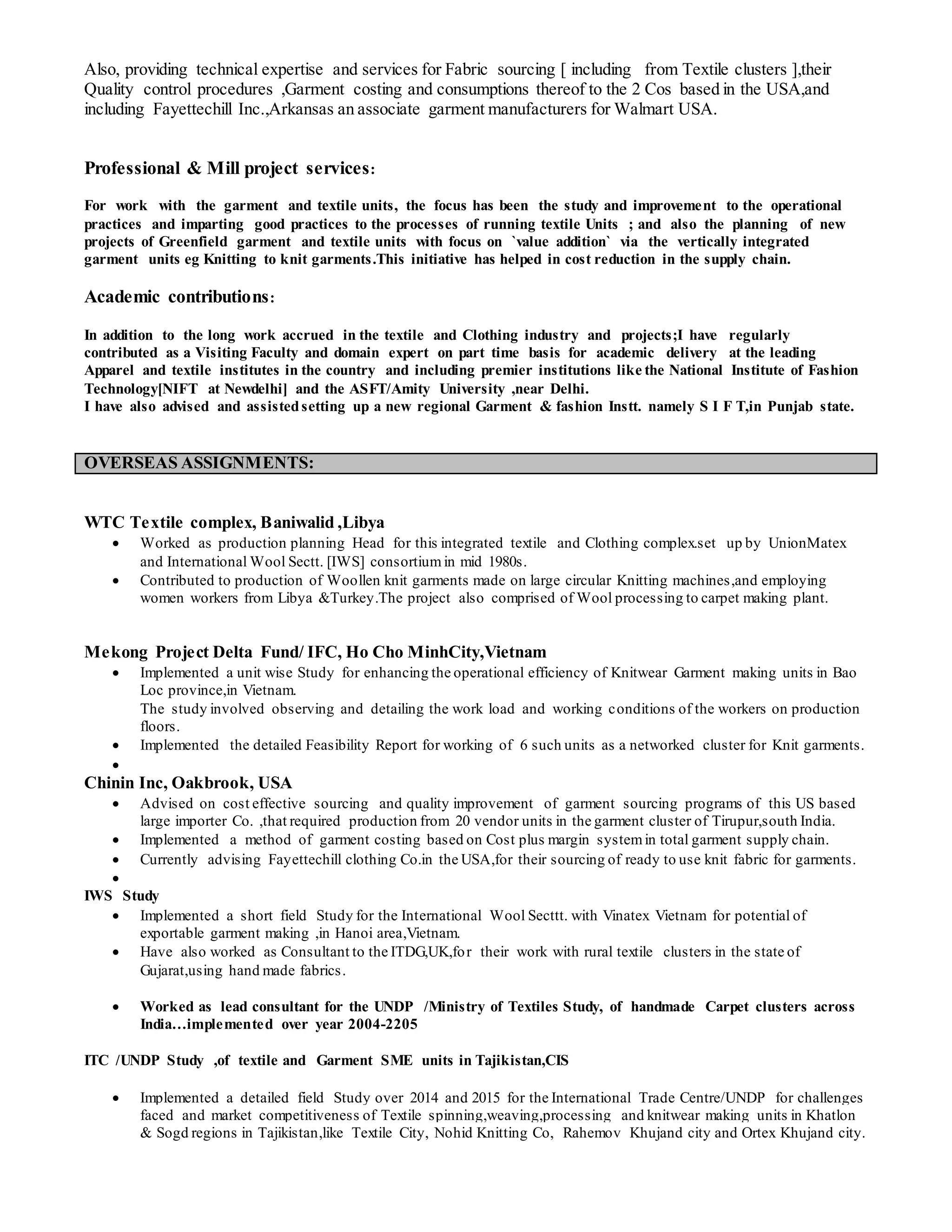 Munish tyagi intl. textile consultant | DOCX