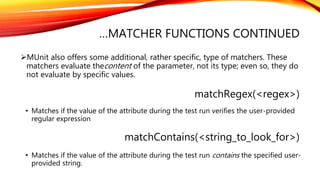 MUnit matchers | PPT