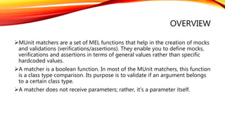 MUnit matchers | PPT
