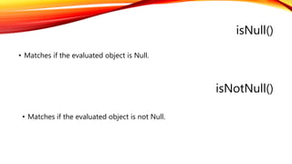 MUnit matchers | PPT