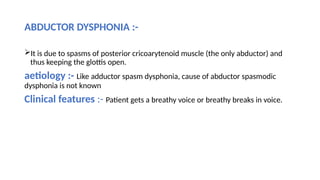 speech and voice disorders very important | PPTX