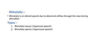 speech and voice disorders very important | PPTX