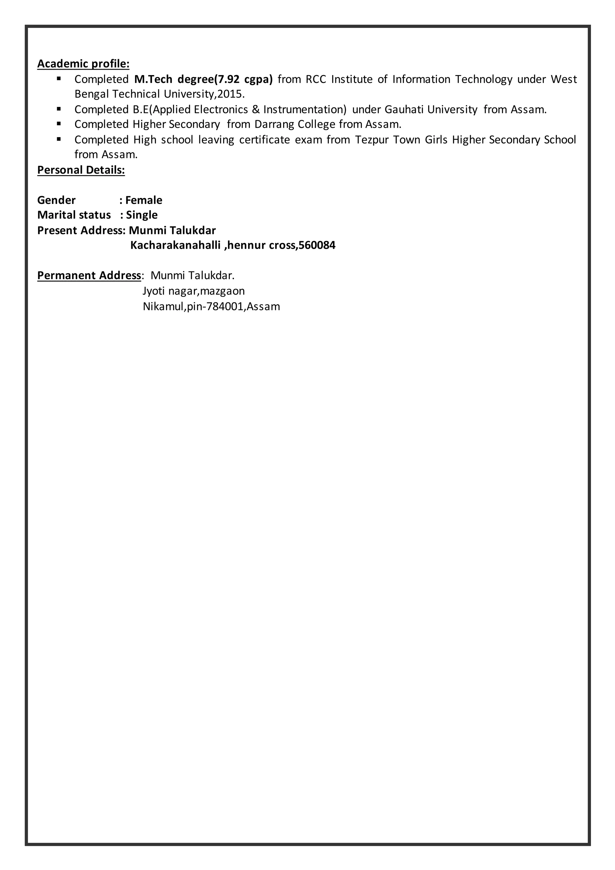 Munmi 6months experience _cv | DOCX