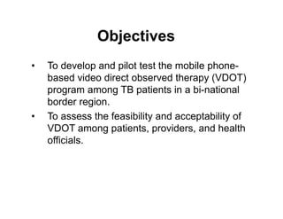 Video Directly Observed Therapy for HIV and TB patients | PPT