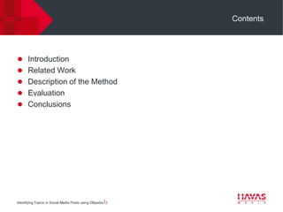 Identifying Topics in Social Media Posts using DBpedia | PPTX