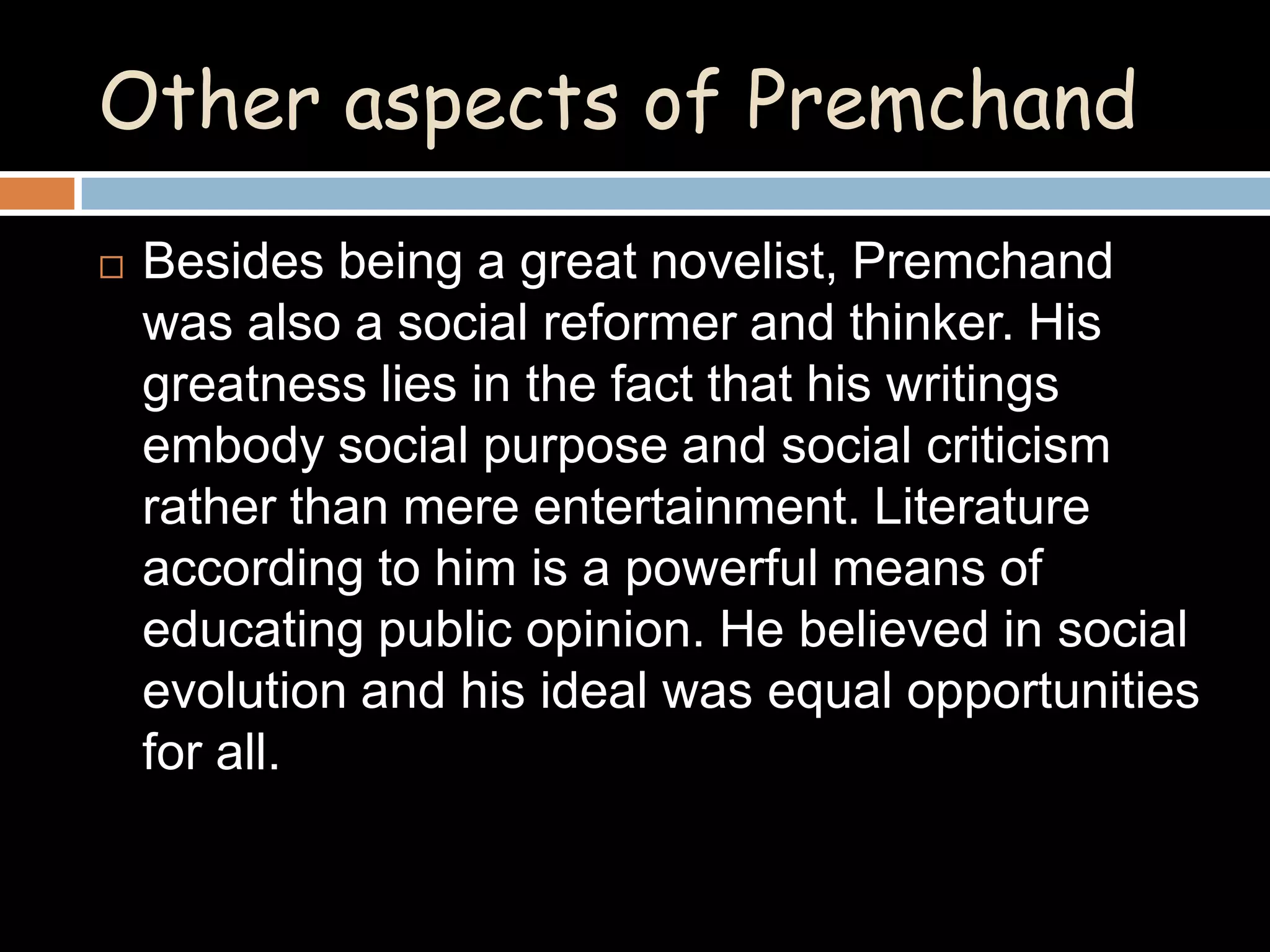 Munshi premchand, hindi poet, dhanpat rai. | PPTX