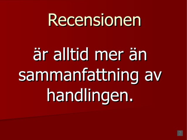Muntlig presentation av roman | PPS