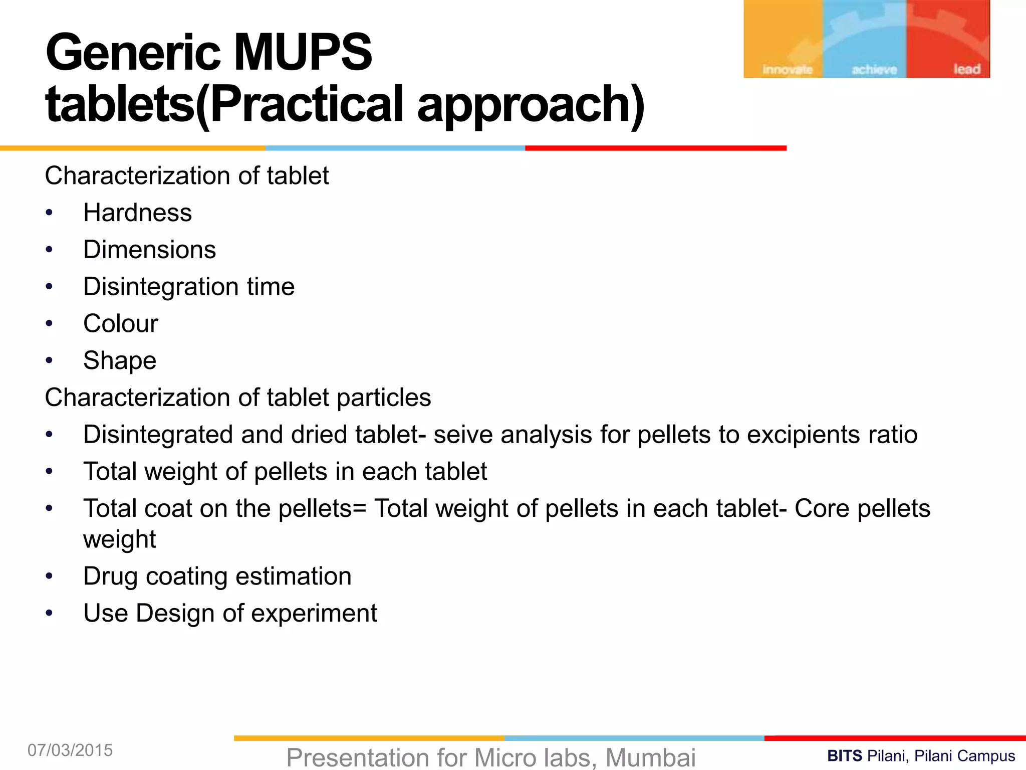Mups tablets | PPTX