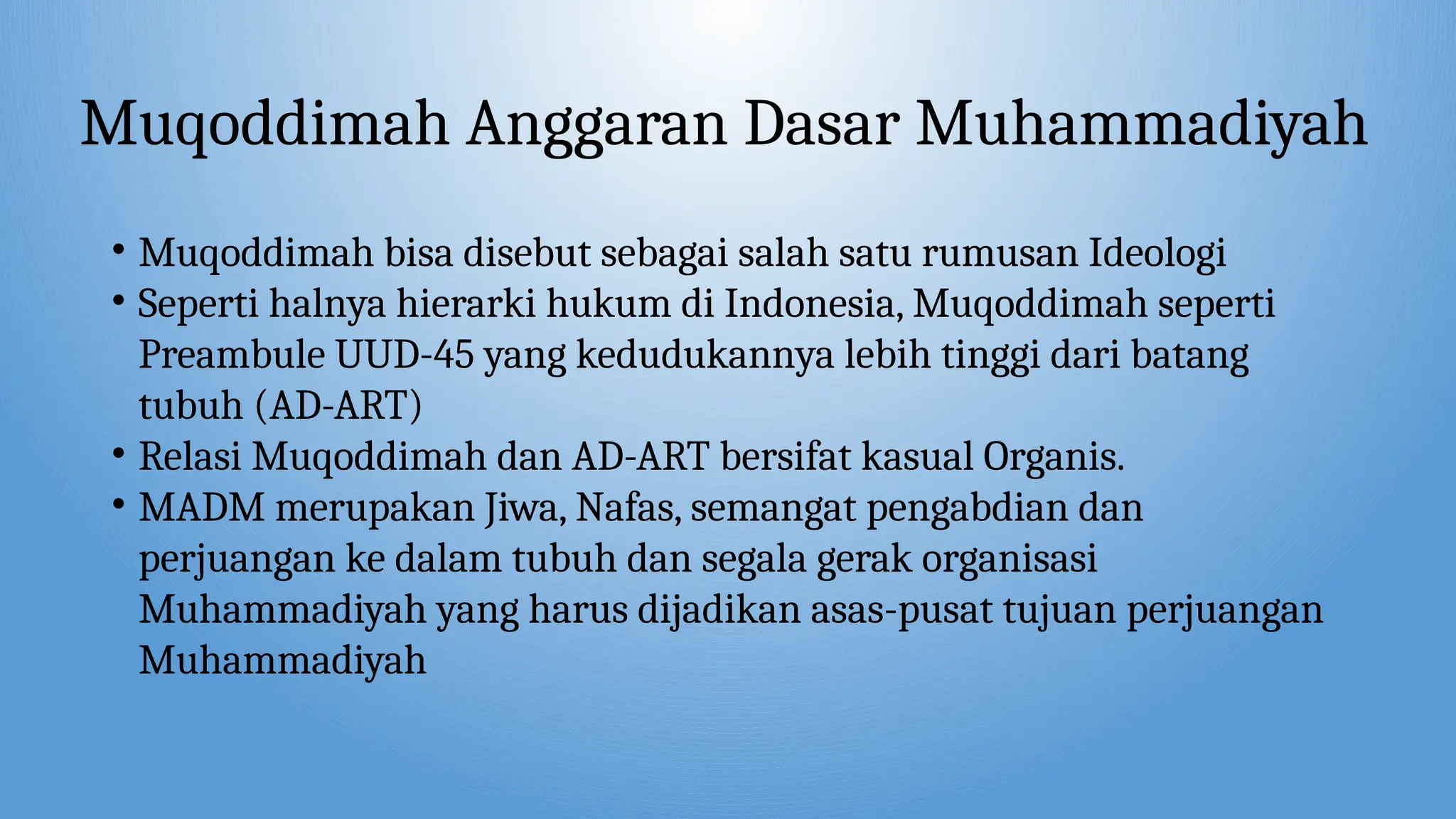 Muqaddimah ANGGARAN DASAR Muhammadiyah .pptx
