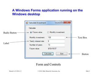 C# Tutorial MSM_Murach chapter-01-slides | PPT