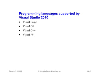 C# Tutorial MSM_Murach chapter-01-slides | PPT