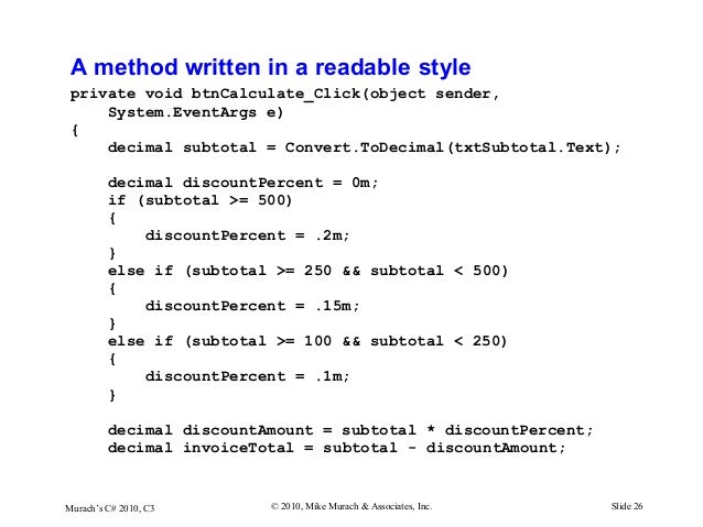 C# Tutorial MSM_Murach chapter-03-slides
