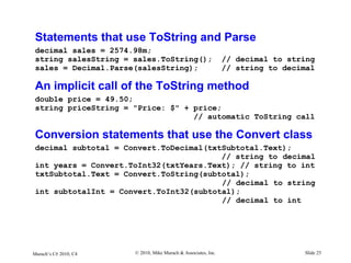 C# Tutorial MSM_Murach chapter-04-slides | PPT