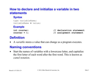C# Tutorial MSM_Murach chapter-04-slides | PPT