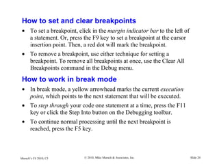 C# Tutorial MSM_Murach chapter-05-slides | PPT