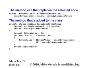 C# Tutorial MSM_Murach chapter-06-slides | PPT