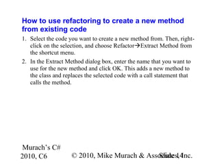C# Tutorial MSM_Murach chapter-06-slides | PPT