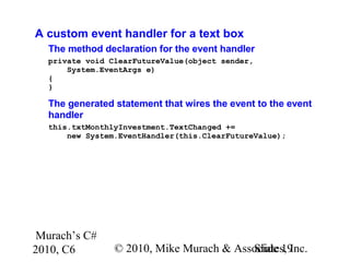 C# Tutorial MSM_Murach chapter-06-slides | PPT