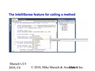 C# Tutorial MSM_Murach chapter-06-slides | PPT
