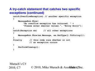 C# Tutorial MSM_Murach chapter-07-slides | PPT