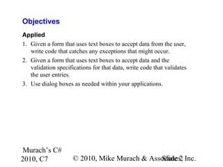 C# Tutorial MSM_Murach chapter-07-slides | PPT