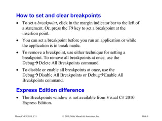 C# Tutorial MSM_Murach chapter-11-slides | PPT